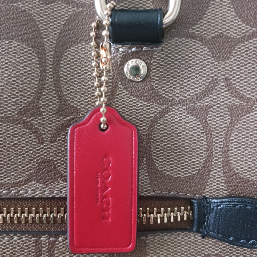 Coach Authentic Red Leather Monogram Engraved Purse C… - Gem